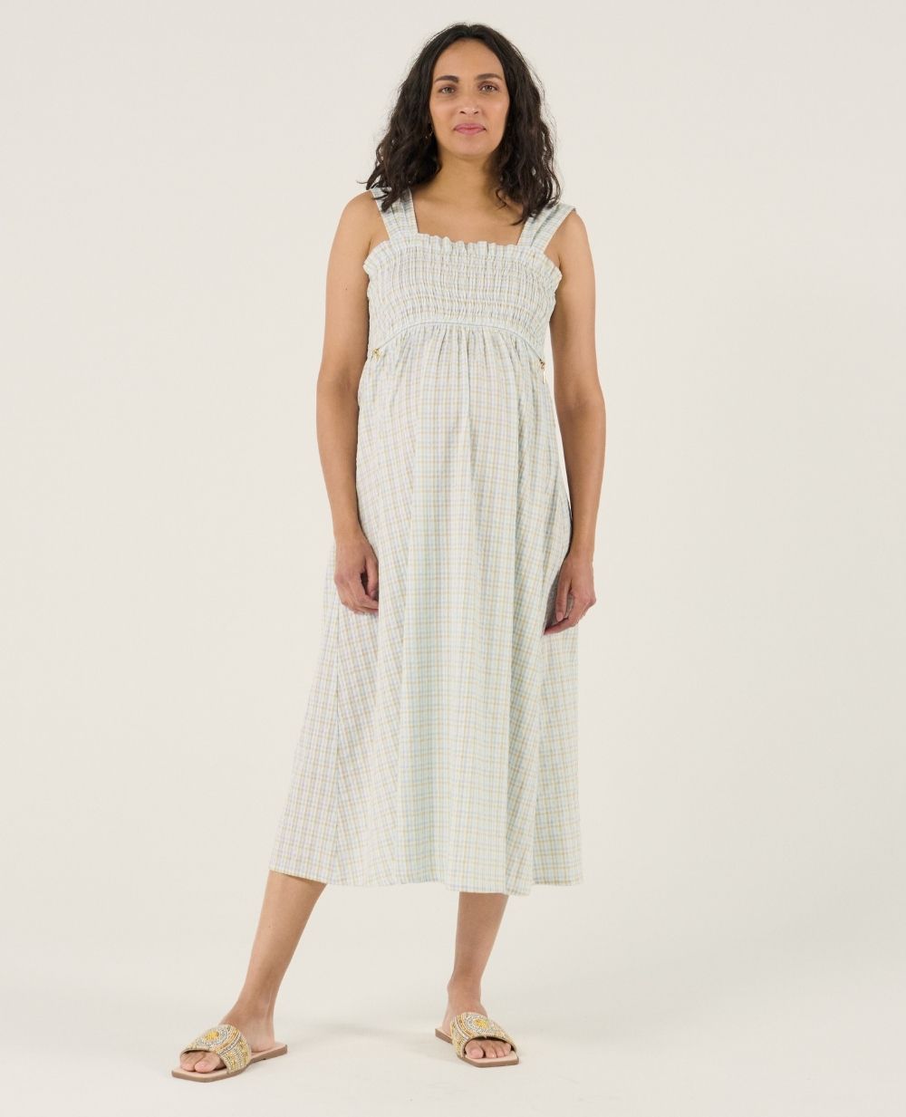 Alice nursing midi dress smock - Multicolor – Cache Cœur US