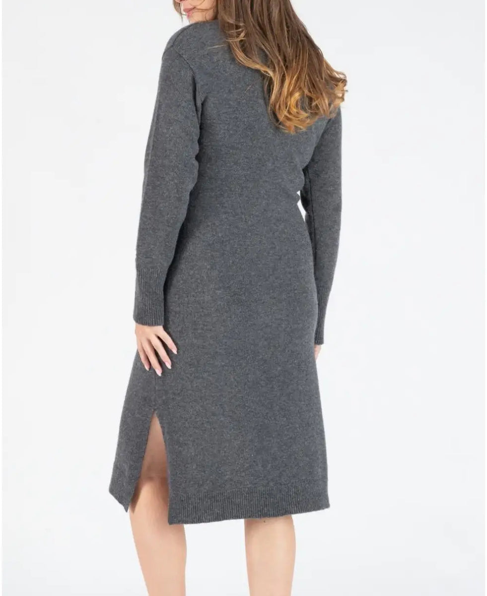 Cashemere pregnancy and nursing dress Adele anthracite | Cache Coeur ...