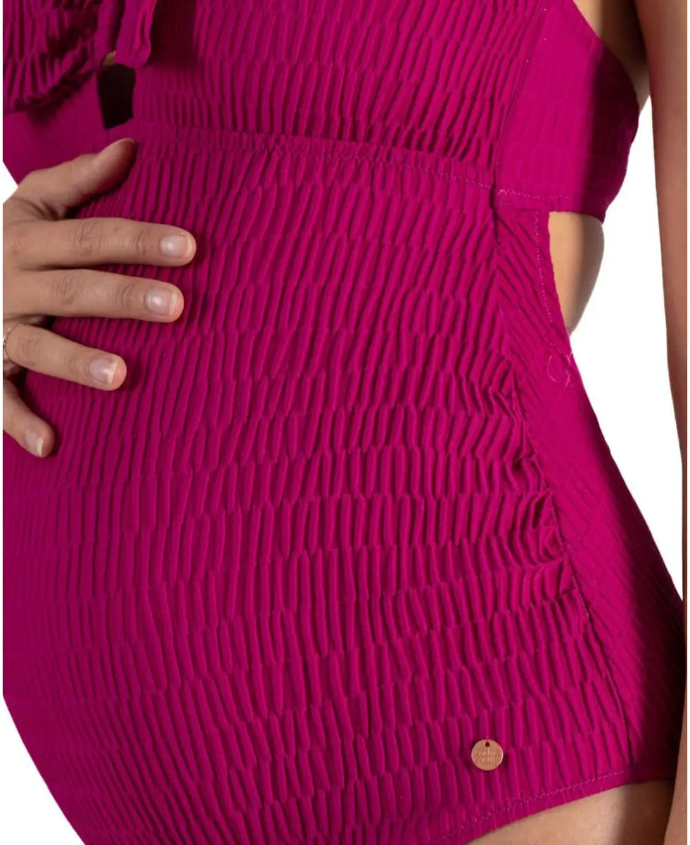 Maternity swimsuit Bamboo Fuschia | Cache Cœur – Cache Cœur US