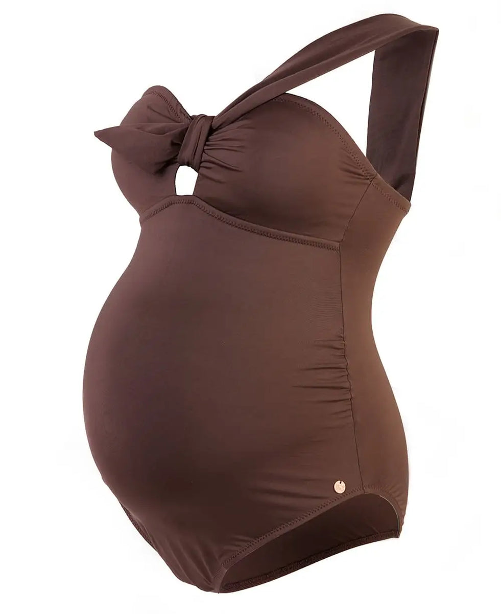 Maternity swimsuit Cuba glaze brown | Cache Coeur – Cache Cœur US
