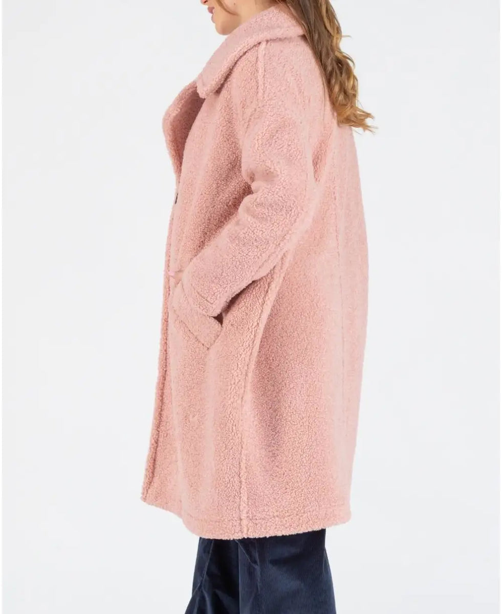 Pink Léonie long pregnancy coat | Cache coeur – Cache Cœur US